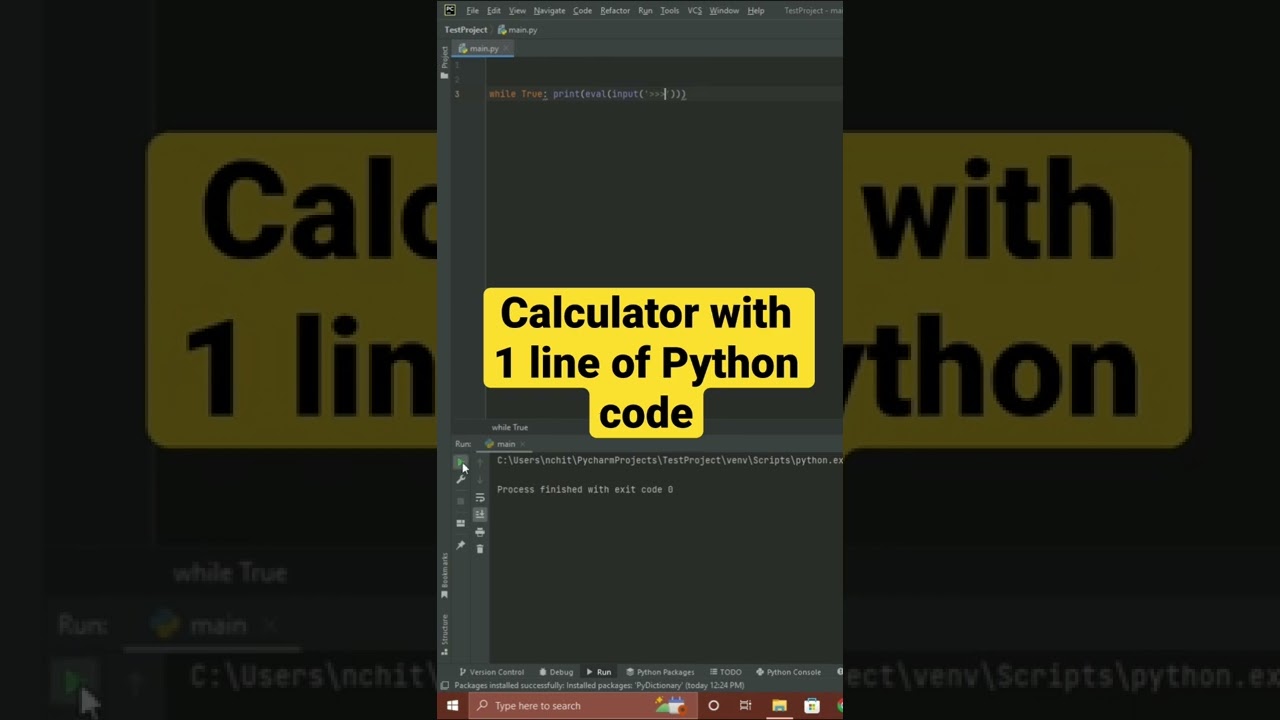 Calculator With 1 Line of Python Code