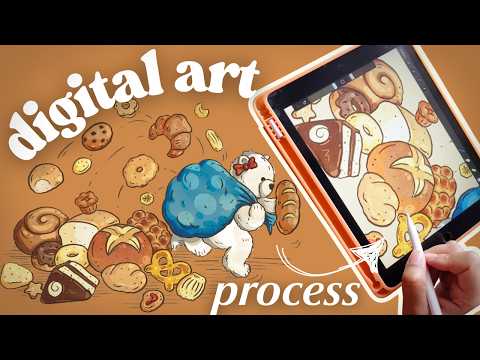 How I Illustrate On Procreate🍞(Brushes Used + Clipping Masks!)