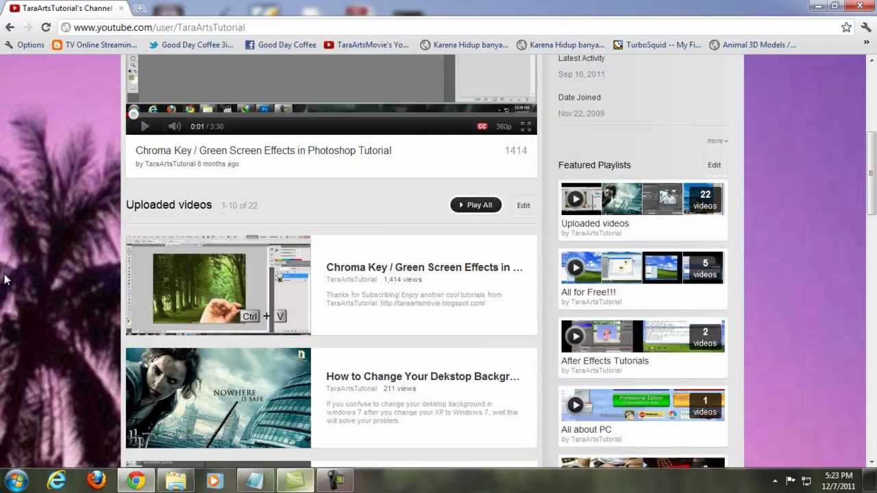 New Youtube channel design tutorial (December 2011)