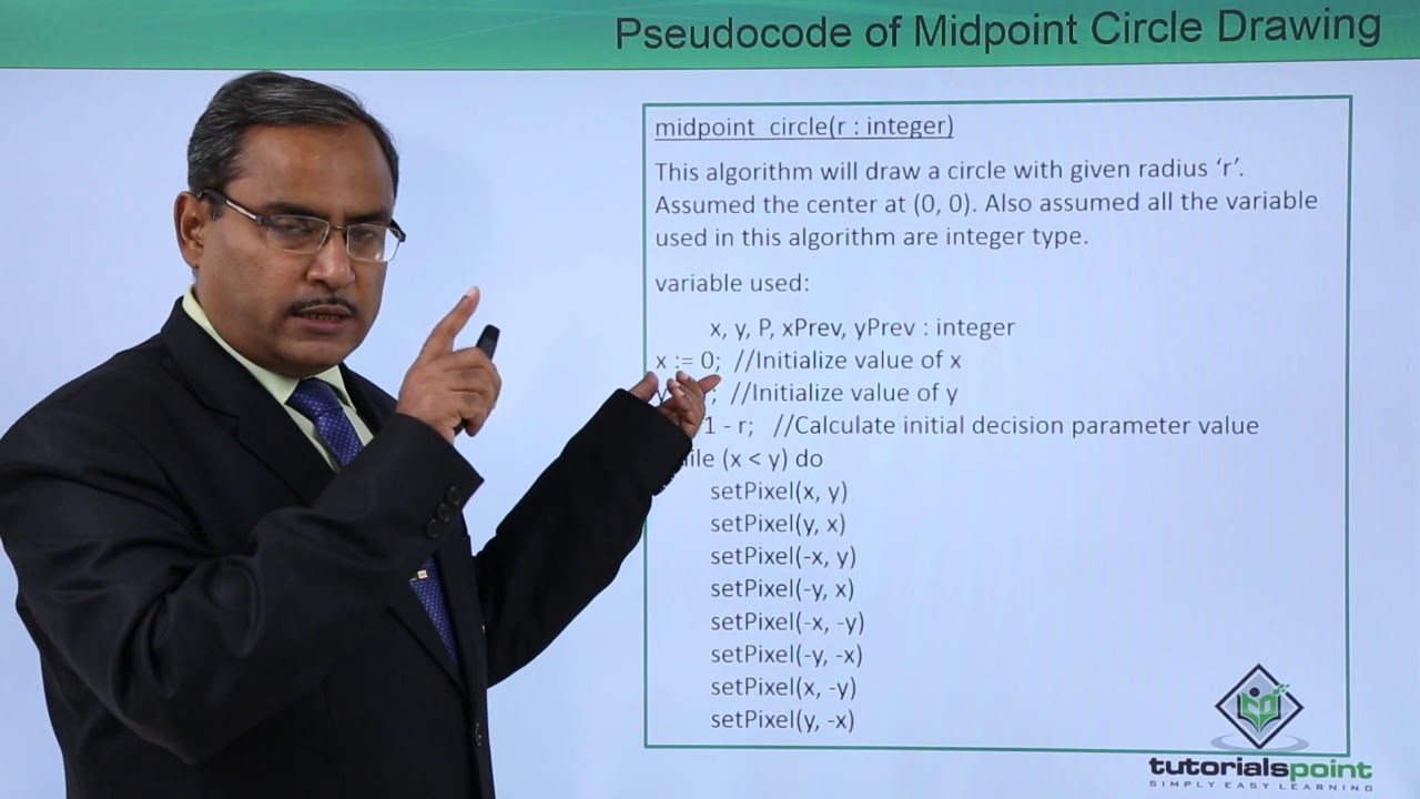 Midpoint Circle Drawing Algorithm Pseudocode