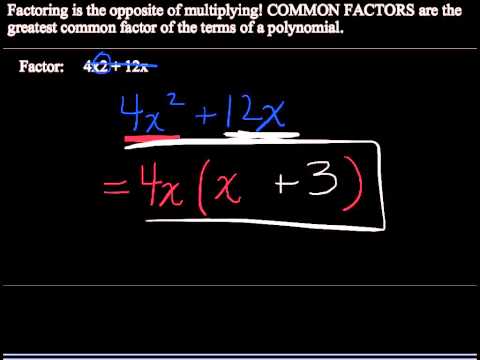 FRC - MIAP 20S - Factoring (Common Factors) (A5) - part 1 of 4