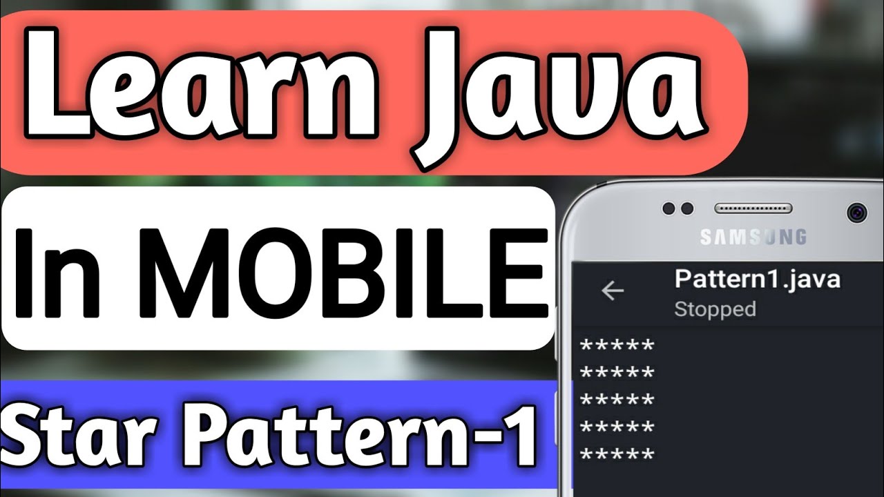 STAR PATTERN - 1 Program (Logic) In JAVA Hindi | Pattern Programs In Java | Learn Java In Mobile