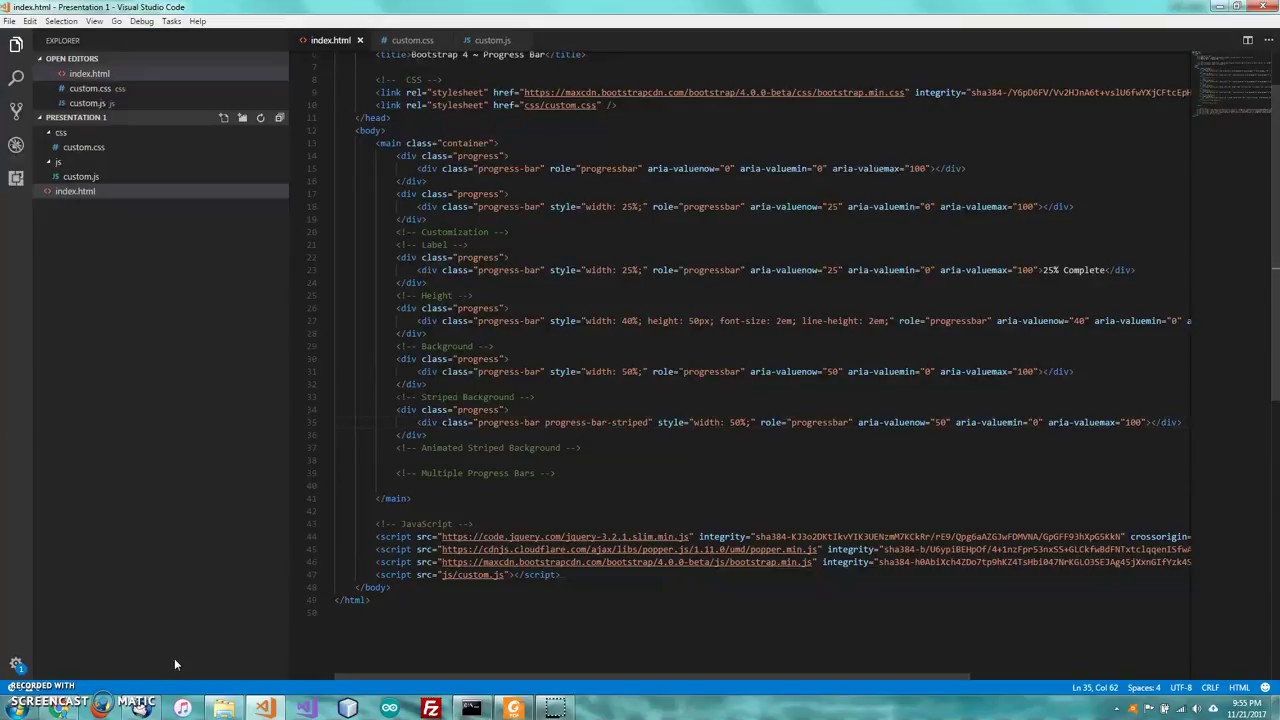 COMP2081 - Bootstrap 4 Progress Bar Tutorial