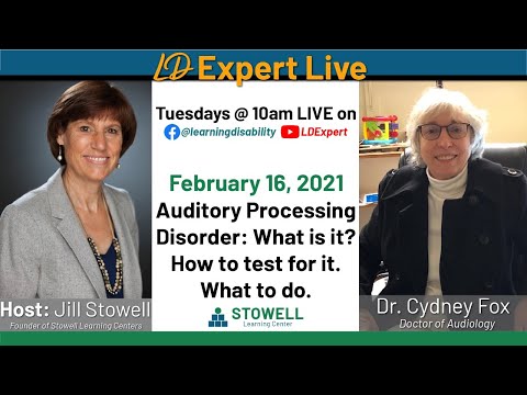 Auditory Processing Disorder: What is it, how to test for it & what to do - Dr. Cydney Fox