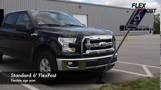 6' Galvanized FlexPost Sign Post with Asphalt Mounting Base