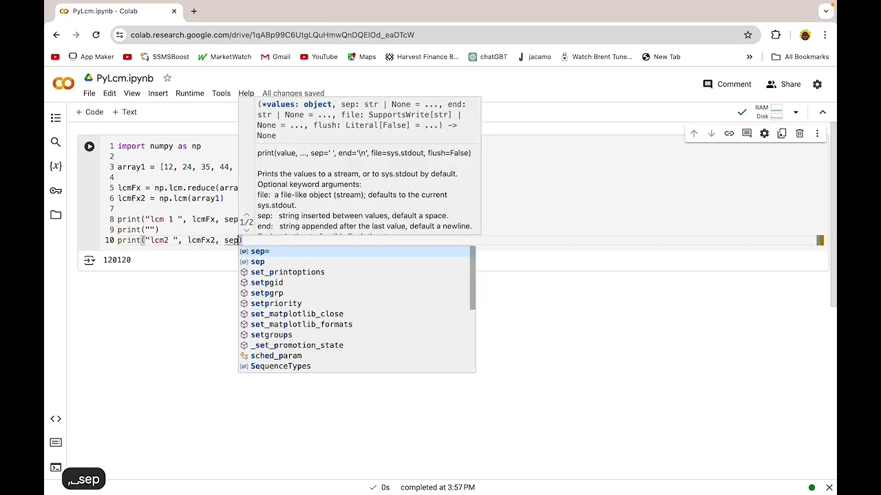 Python Numpy Lowest Common Multiple LCM Function