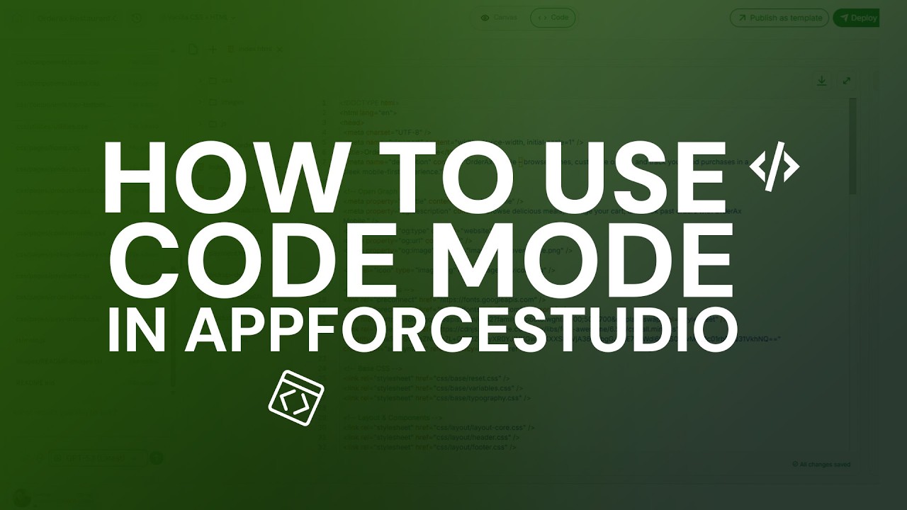 How to Use Code Mode in AppForceStudio