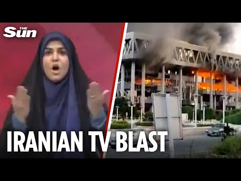 Shocking moment Iran state TV station is BLITZED by Israel during live broadcast