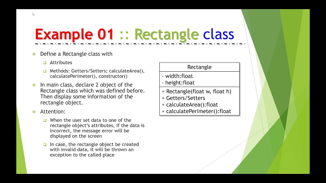 Practice 01 :: Rectangle class