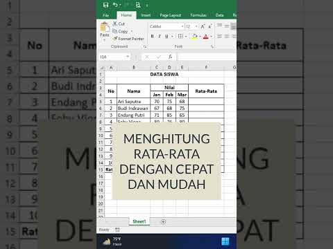 Menghitung Nilai Rata-Rata (Average) di Excel #excel #ratarata #average #cepat #tutorialexcel