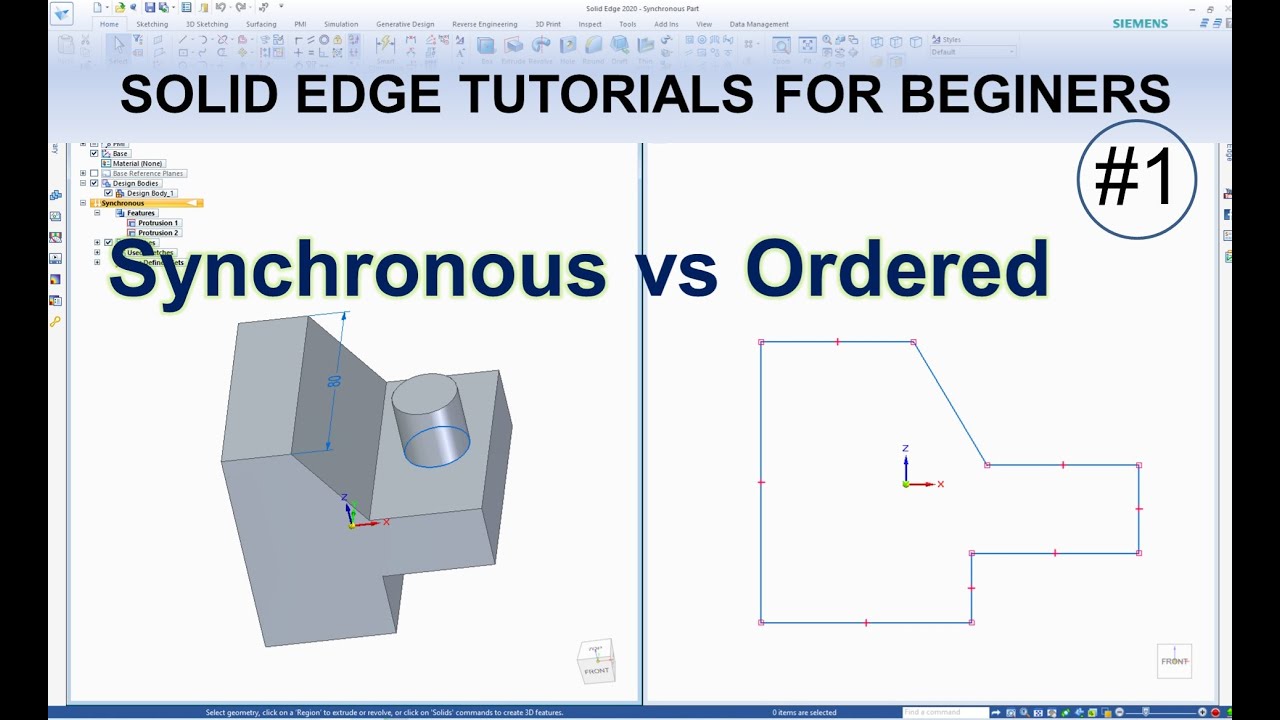 Solid Edge Tutorials #1 | Synchronous vs Ordered Design Environment