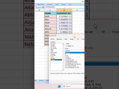 Add Aadhaar number in Excel Tricks #icntcloudgyan #excel