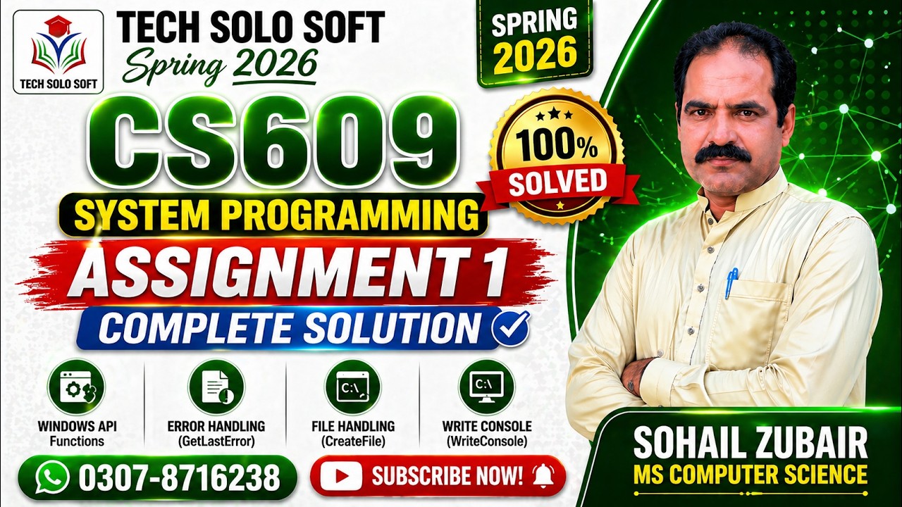 CS609 Assignment 1 Solution Spring 2026 | CS609 Assignment 1 2026 | 100% Solved | Tech Solo Soft