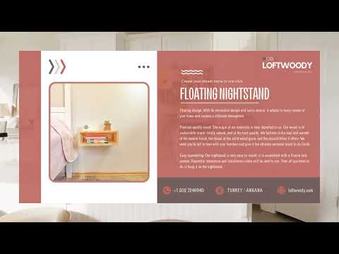 Floating Nightstand - Solid Wood Bedside Table