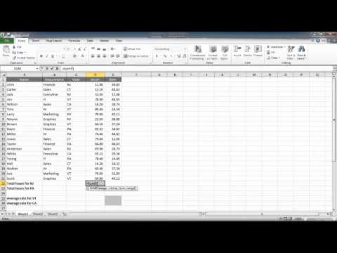 How to use SUMIF and AVERAGEIF in Excel 2010