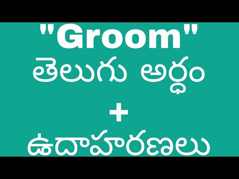 Groom meaning in telugu with examples | Groom తెలుగు లో అర్థం #meaningintelugu