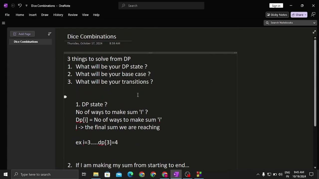 Dice combination | Dynamic Programming | CSES Problemset