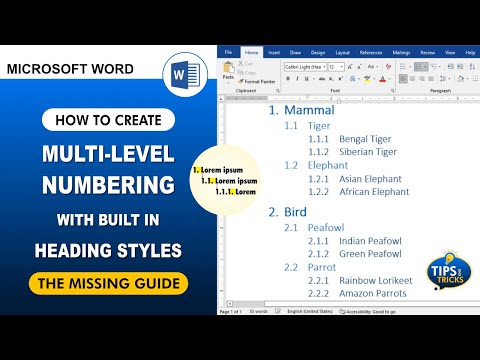 How do I get 1.1 Numbering in Word | Create a multilevel list in Word.