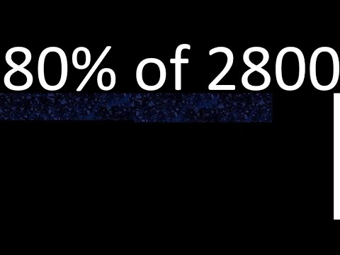 80% of 2800 , percentage of a number . 80 percent of 2800 . procedure