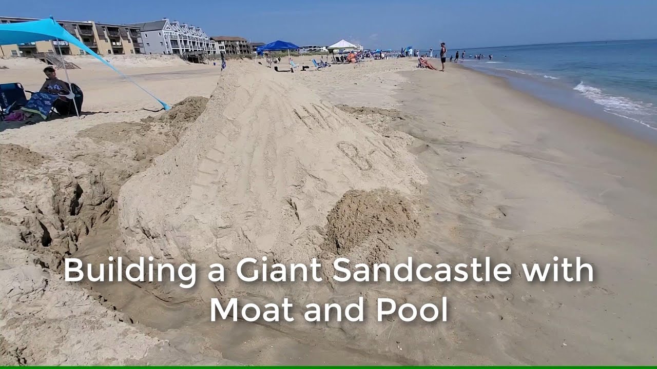 Giant Sandcastle with Moat and Pool