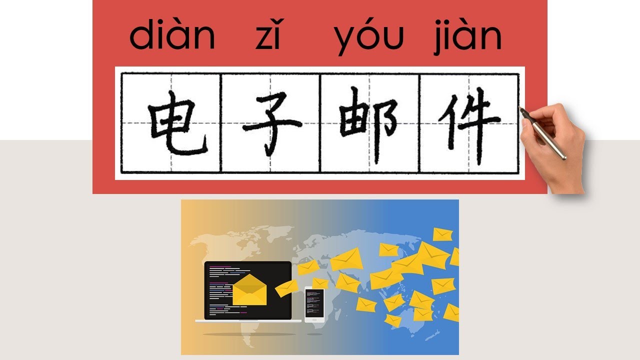 HSK3/电子邮件/電子郵件/dianziyoujian_(e-mail)How to Pronounce & Write Chinese   #newhsk3
