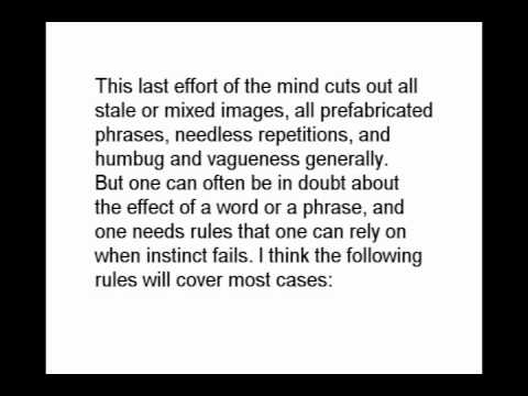 Orwell on the English Language, Part 5 of 5