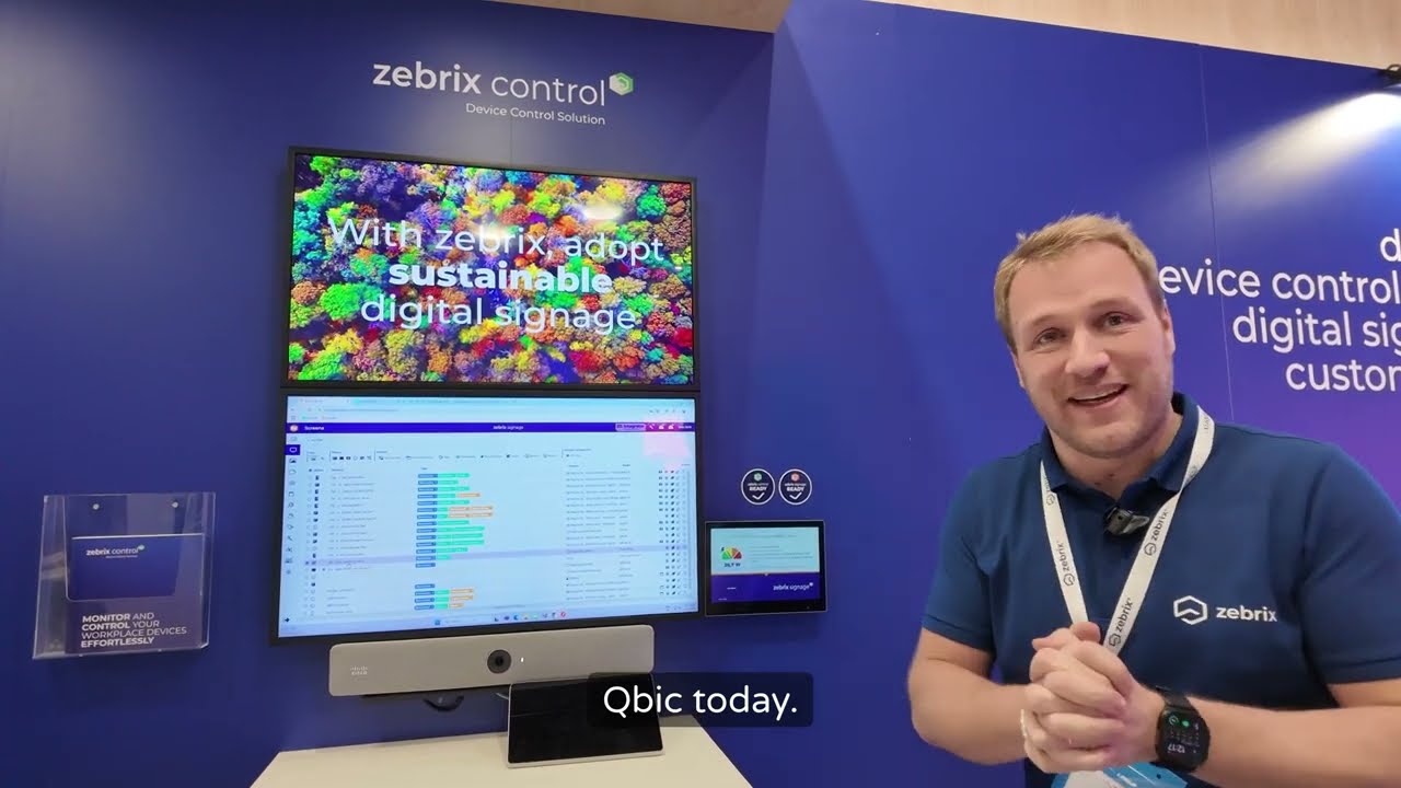 How Qbic Enhances Digital Signage & Meeting Room Management with Zebrix #ise2025