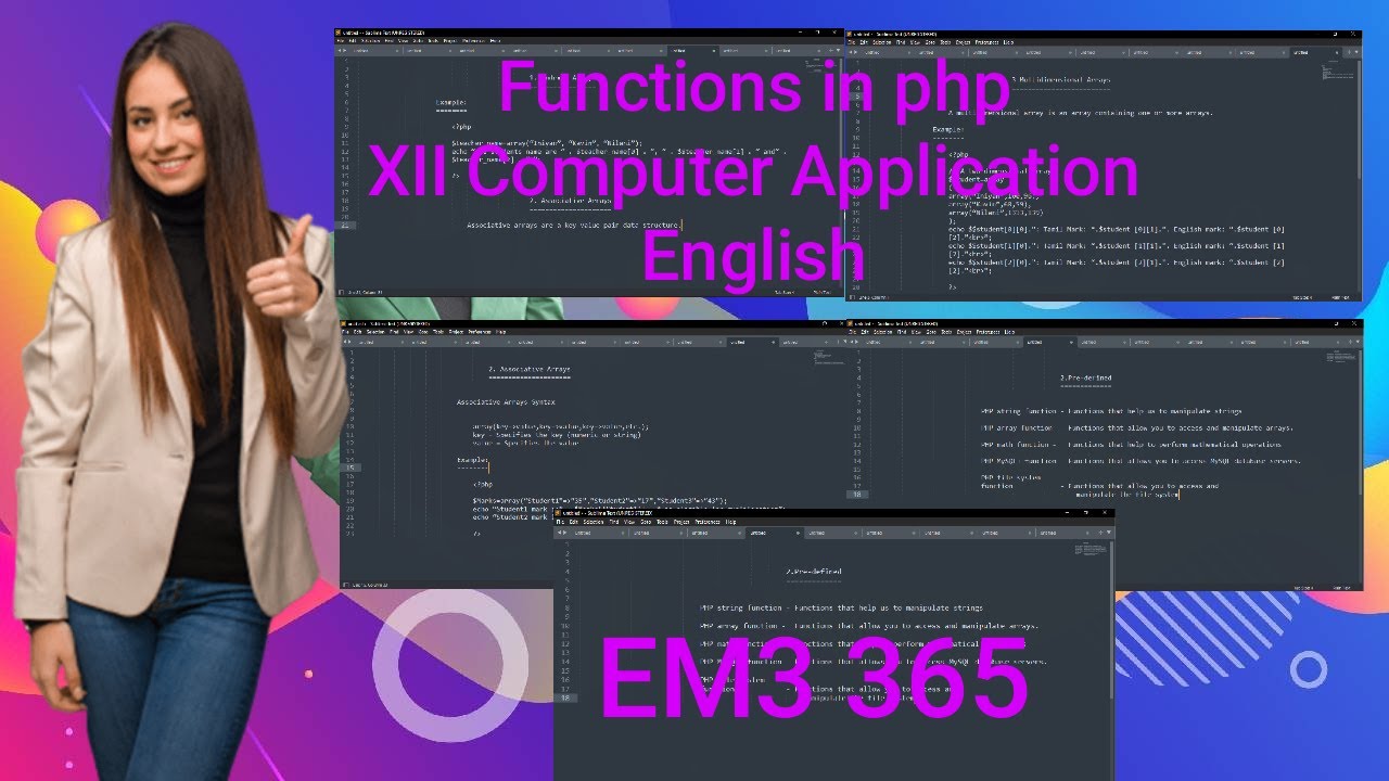 Functions in php for XII Computer Application Chapter 5 php function and array