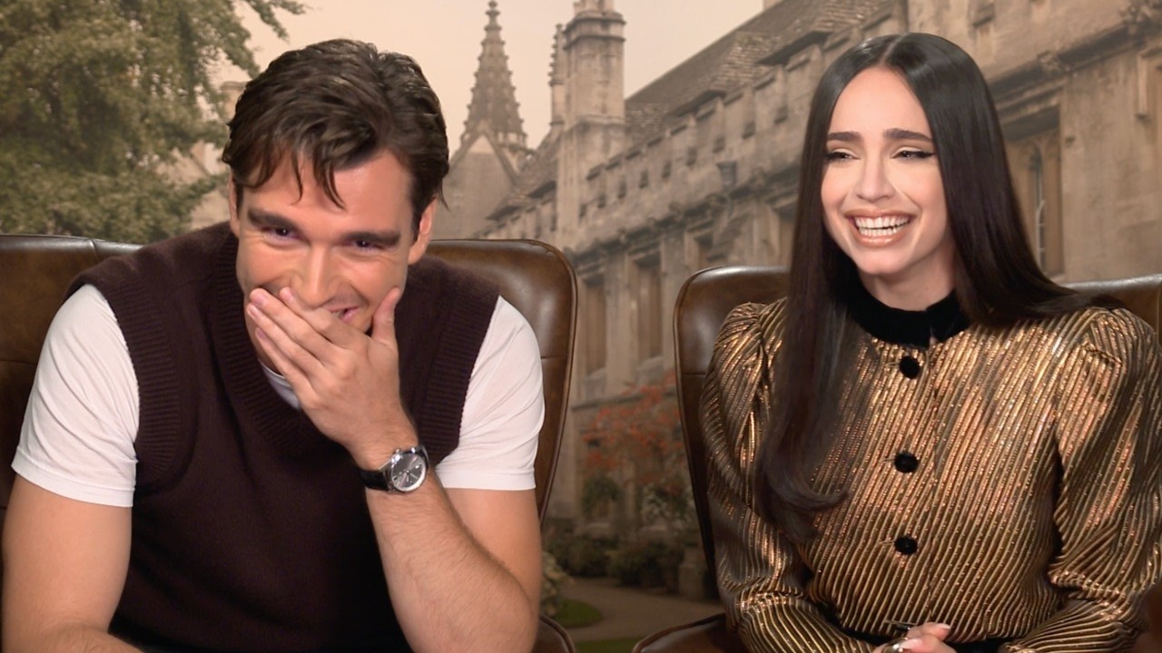 Corey Mylchreest Teaches Sofia Carson How To Do A British Accent  | Most Likely To