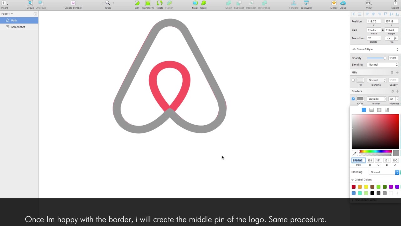 How to create airbnb logo with Vector Pen
