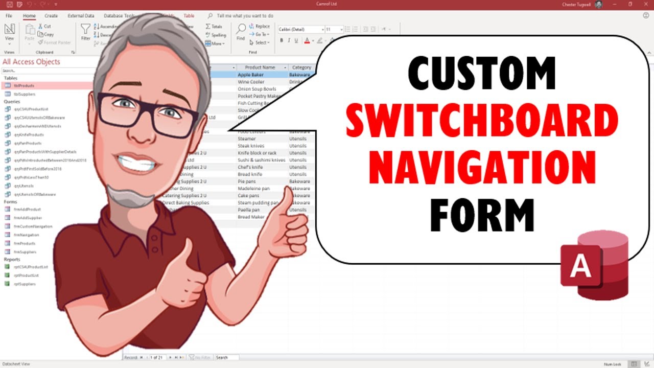 Create a Custom SwitchBoard / Navigation Form in MS Access | The Introduction to MS Access Course