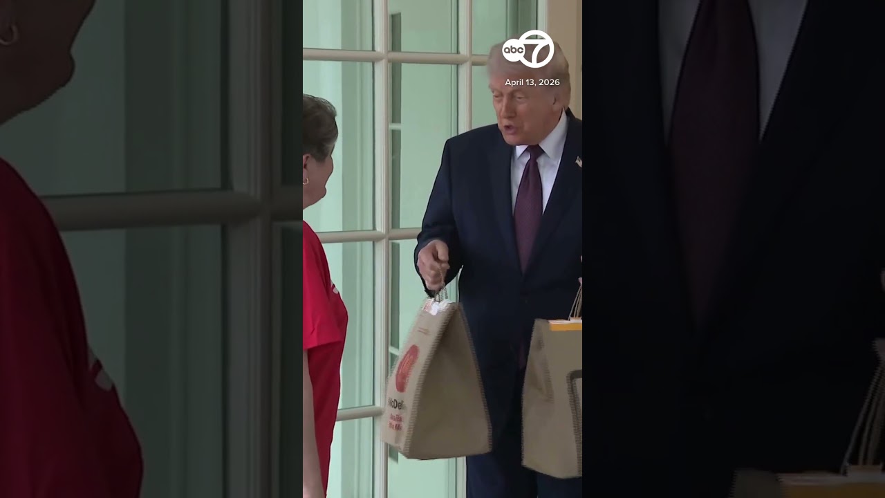 Trump accepts McDonald's order from a 