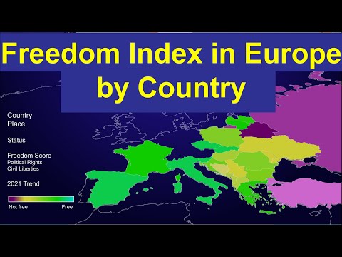 Discovering the Freedom Map of Europe 🌍. (Map Animation). 44 Countries by Democracy Index