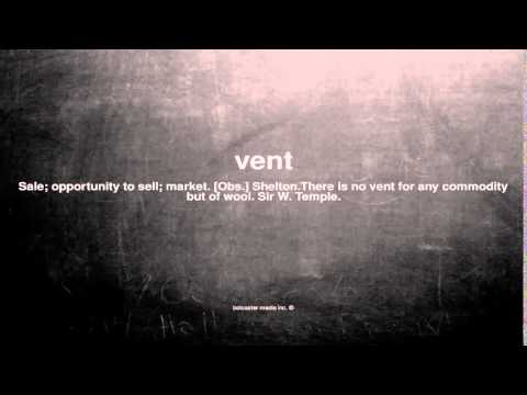 What does vent mean