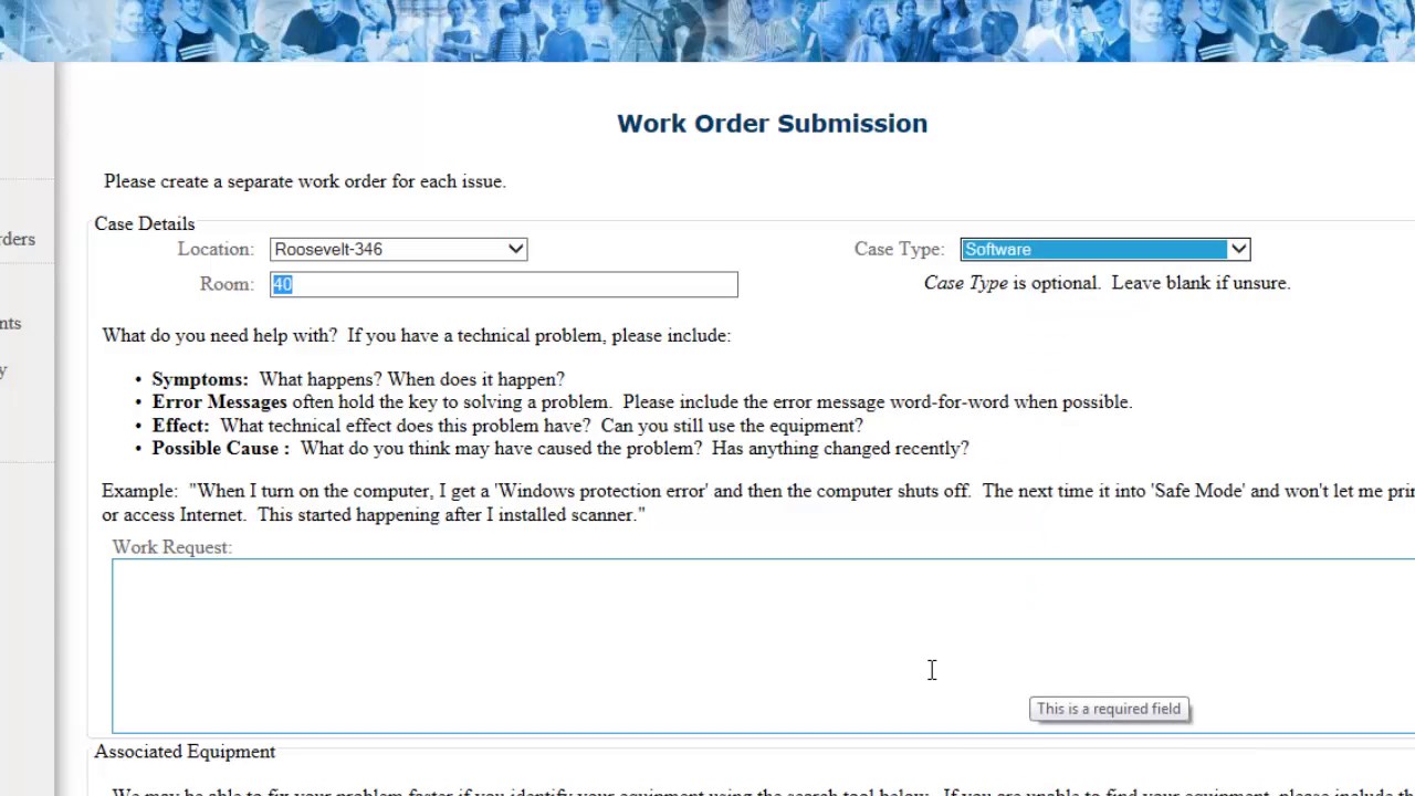 Using the Work Order System