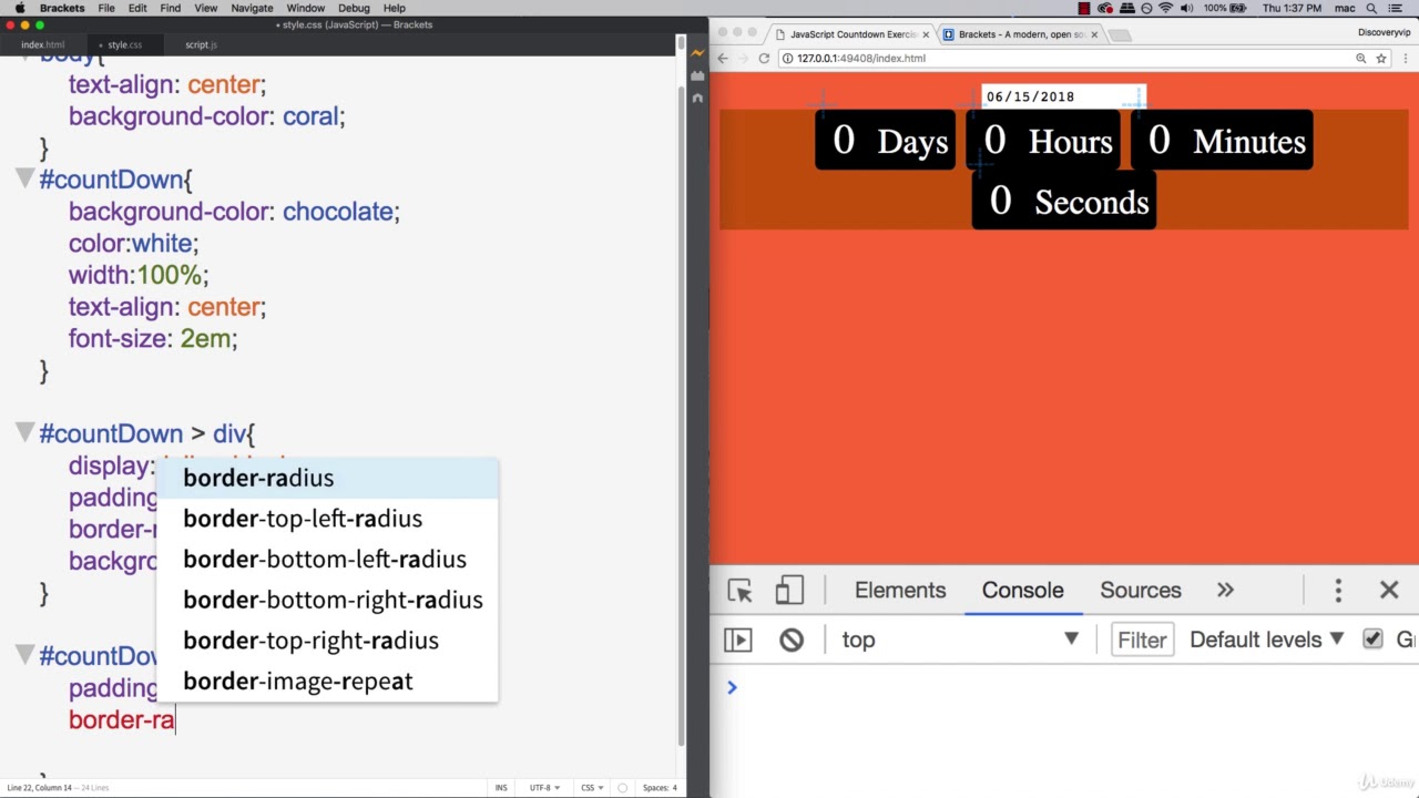 JavaScript Exercise Countdown Timer : Some CSS Styling for Countdown