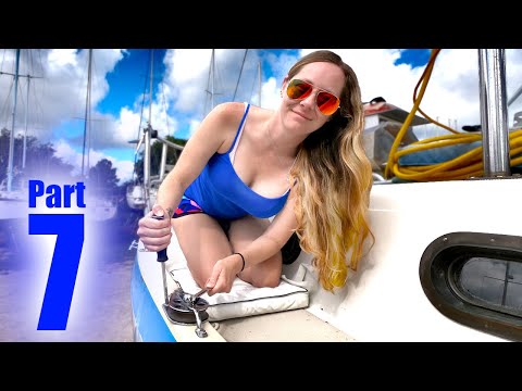HULL TO DECK JOINT REPAIR | PART 7: Stern Cleats, Pushpit & Cheek Blocks | Sailboat Story 204