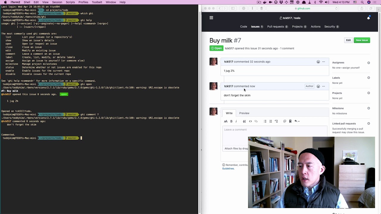 Command line TODO list using GitHub issues as a cloud backend.