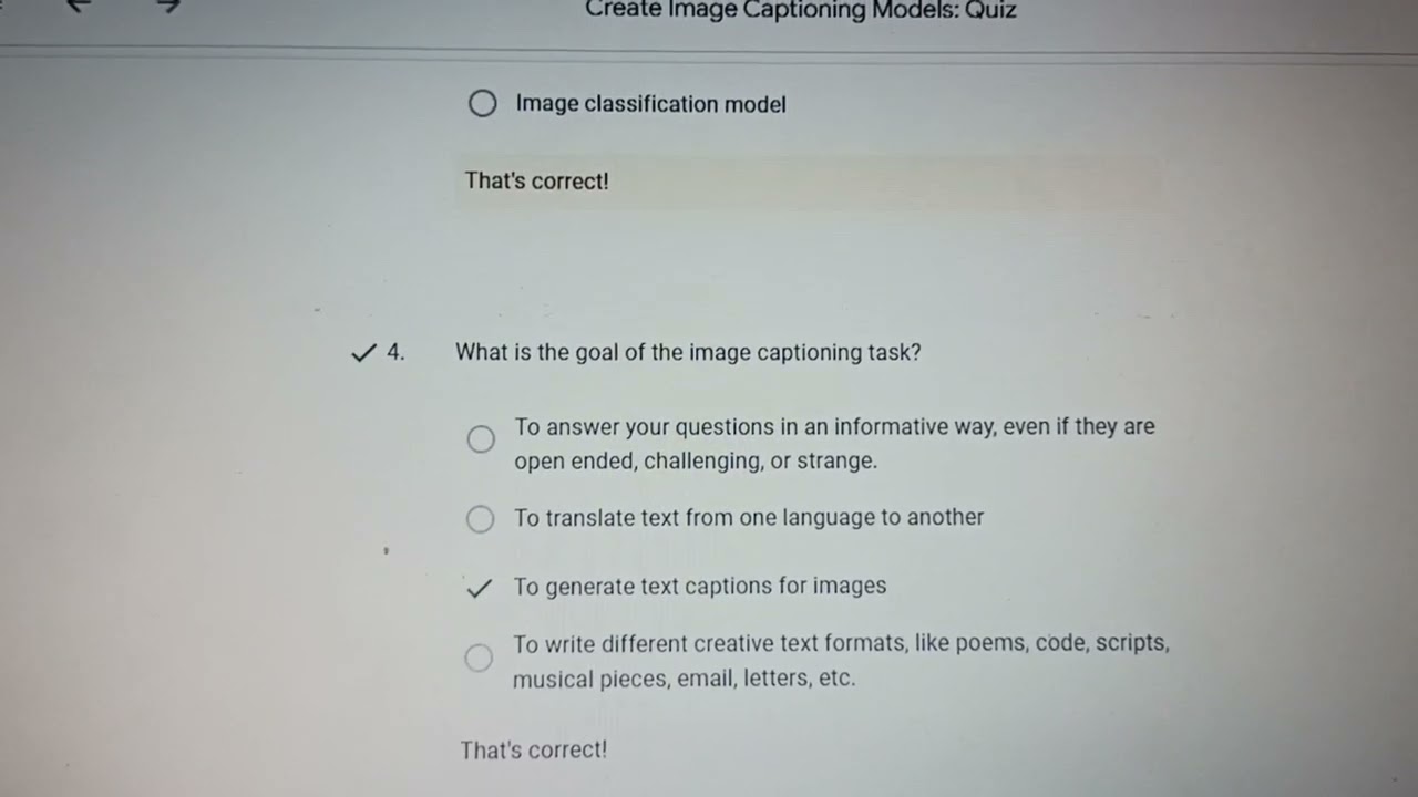 Create Image Captioning Models:Quiz
