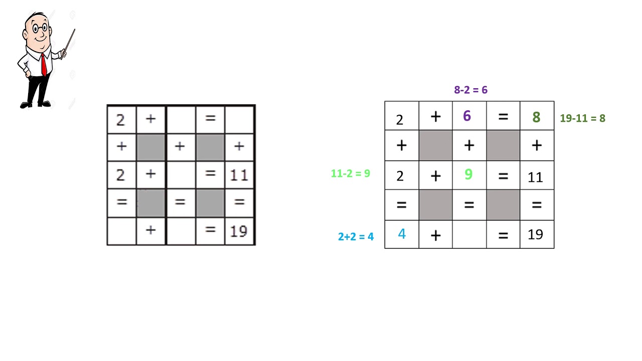 crucinúmeros para 4to grado
