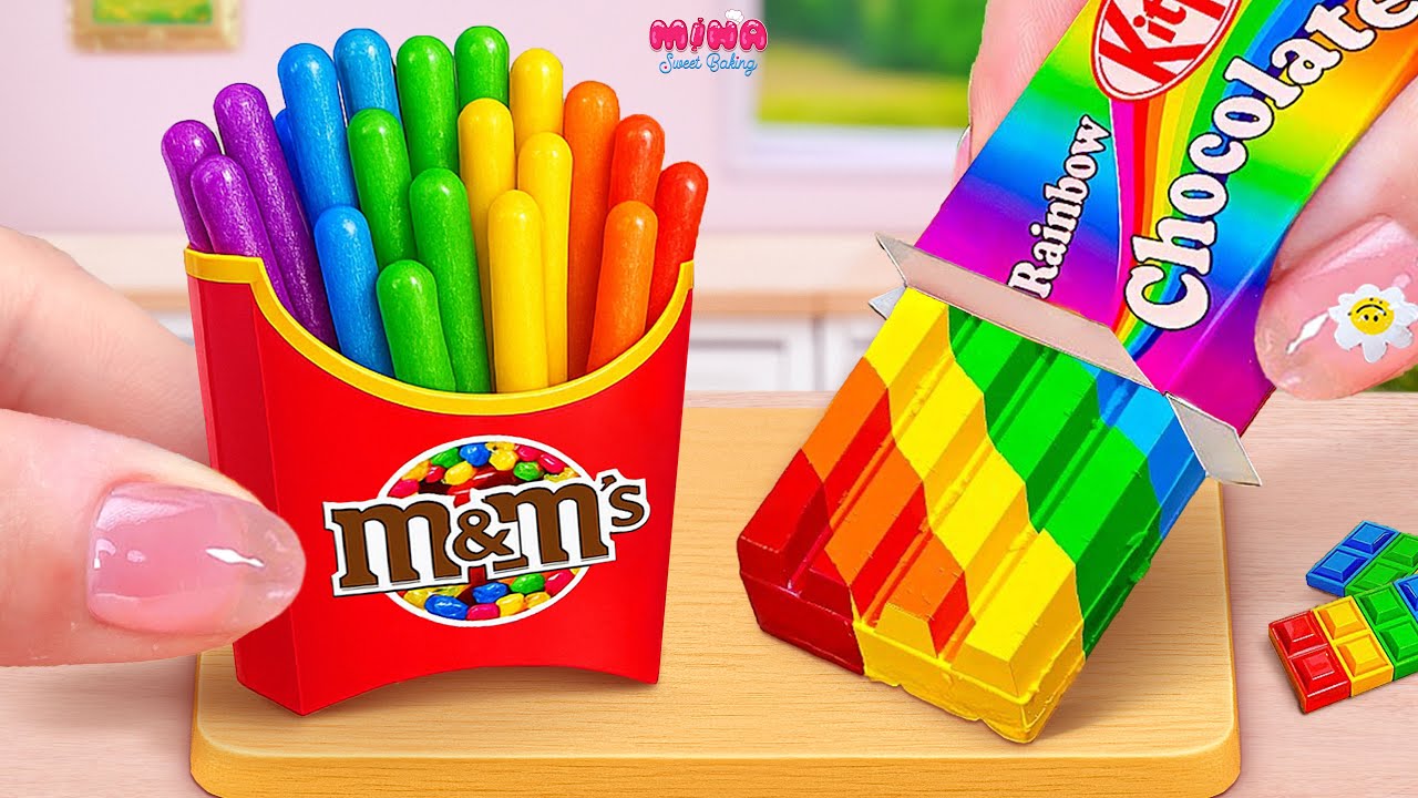 🍰Stunning Rainbow KitKat Cake With M&M Candy🍰Mini Colorful Chocolate Cake Recipe | Mina Sweet Baking