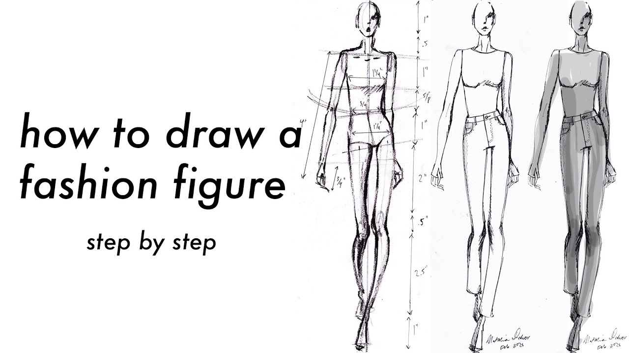 how to draw a fashion figure | step by step with measurements | FREE FASHION FIGURE TEMPLATES