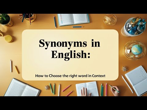 Synonyms in English: How to Choose the Right Word in Context | JAMB 2025