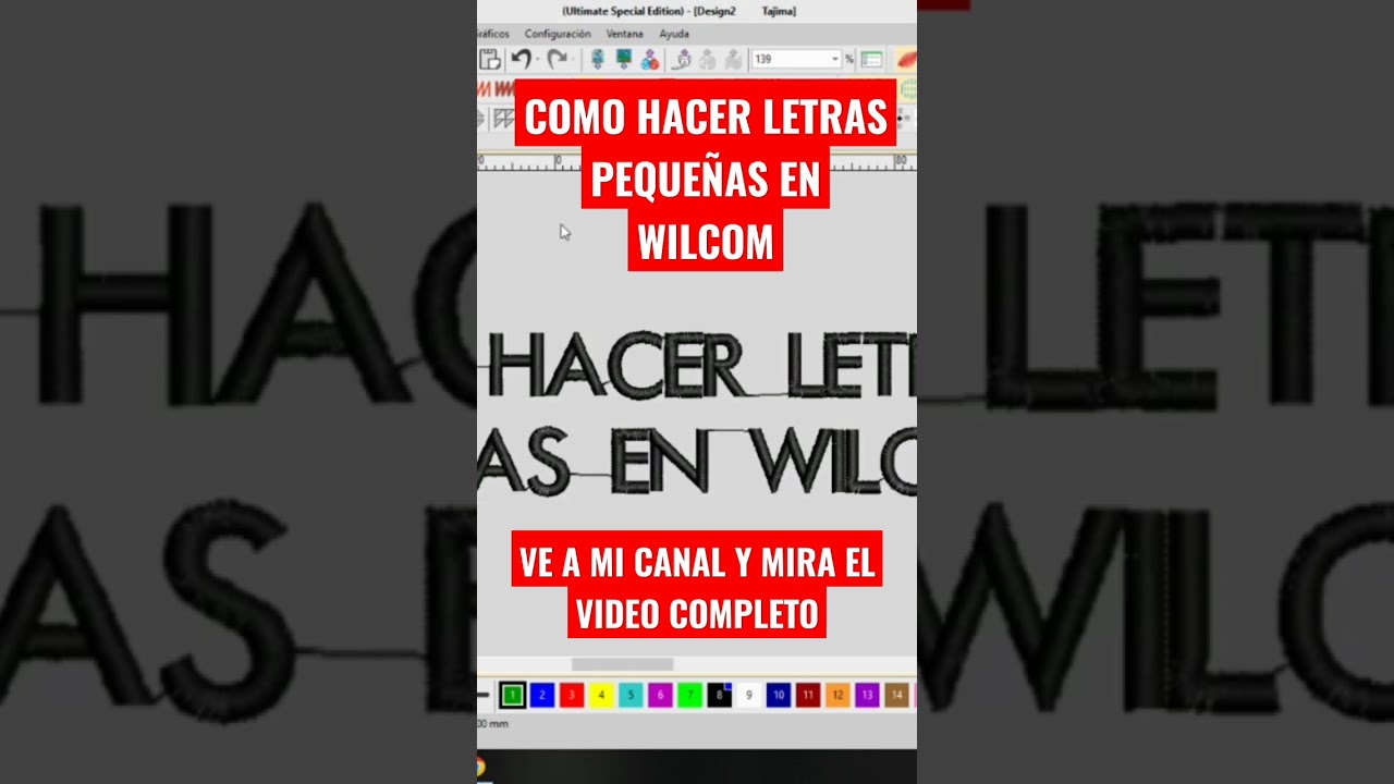 Como hacer letras pequeñas en wilcom