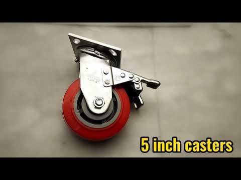 5Inch 125mm Swivel Red TPU castor Heavy Duty Trolley Caster Wheel with Bearing Top plate casters