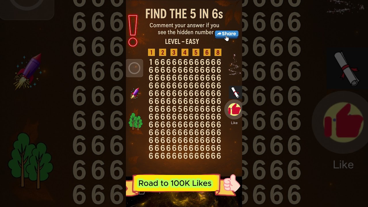 Visual Puzzle: Find the Hidden Number If You Can  | Crack the code #shorts  @CrackTheCodeNow