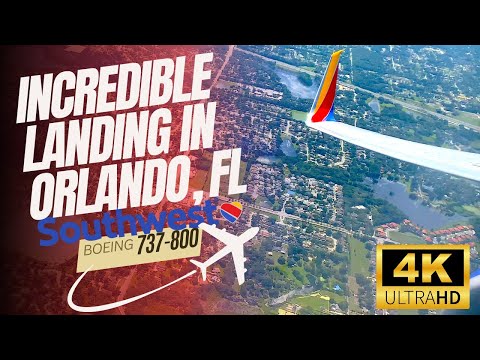 4K INCREDIBLE LANDING IN ORLANDO FLORIDA - SOUTHWEST 737