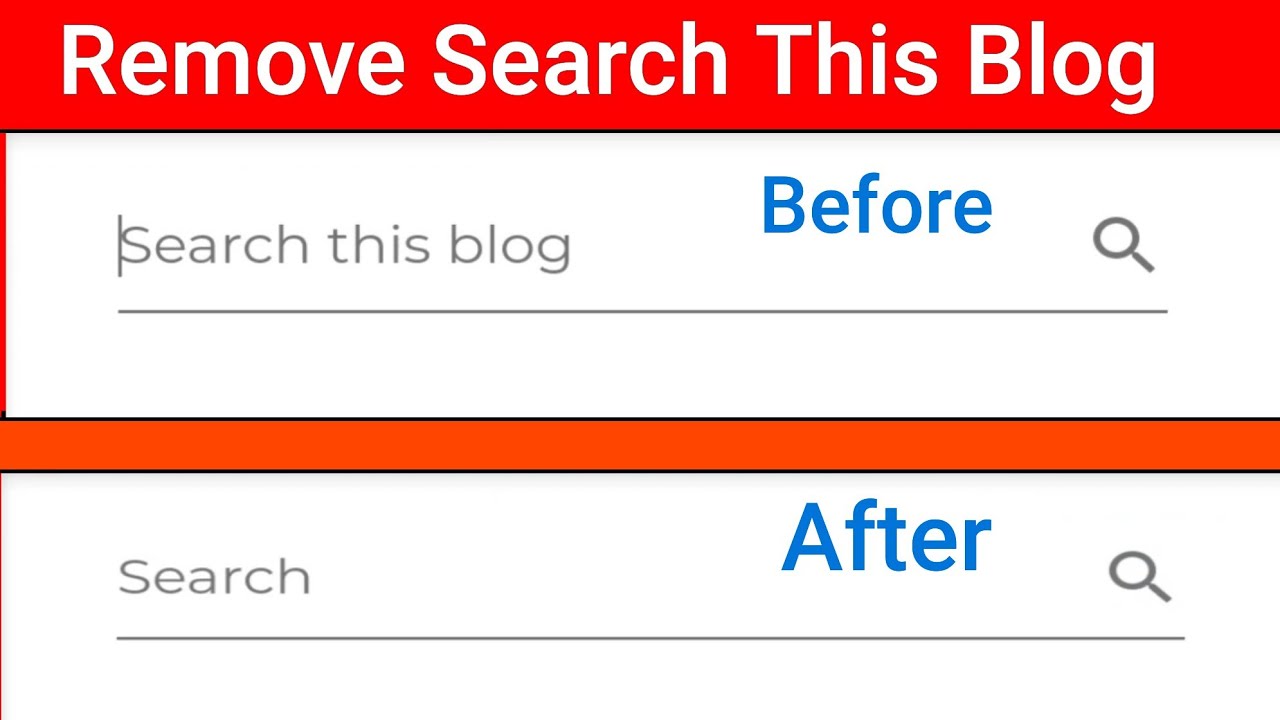 How To Remove Search This Blog In Blogger Template | Delete Search This Blog Text In Blog Theme