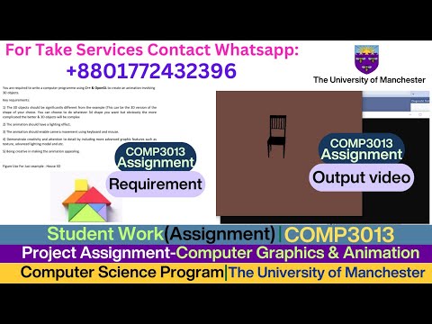 Student Work (Assignment) | COMP3013 C++ & OpenGL| OpenGL & C++ Interactive 3D Chair Rendering| UoM