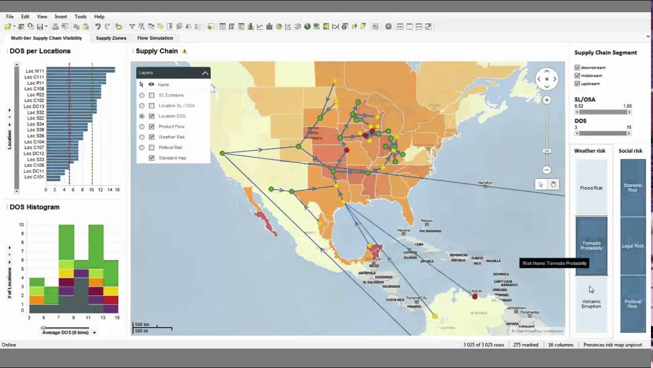 Supply Chain Map Visualizations using TIBCO Spotfire